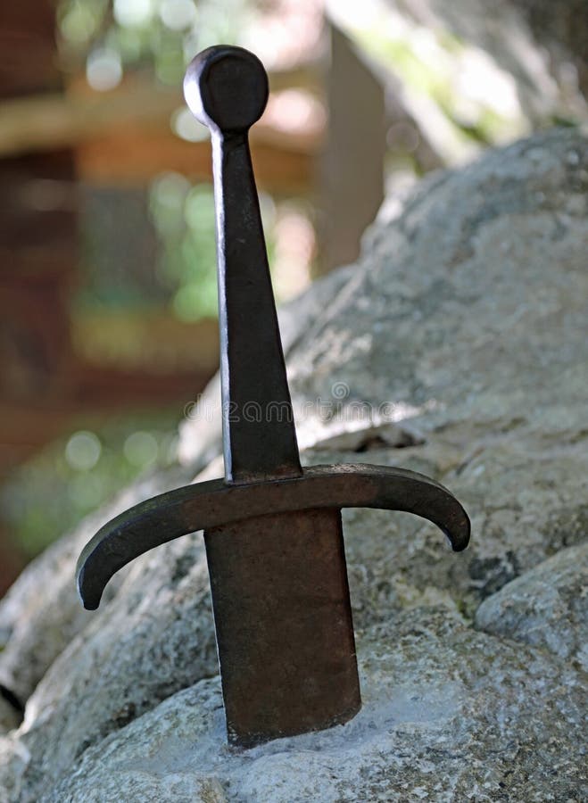 Legendary Sword in the Stone Stock Image - Image of caliburn ...
