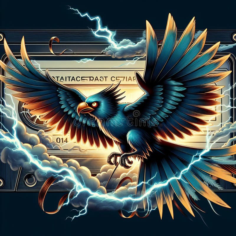 A Legendary Thunderbird with Wings that Crackle with Lightnin Stock ...