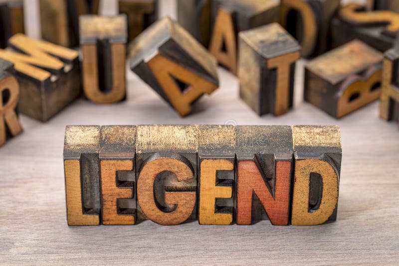 Legendewoord Dat Op Houtsnede Wordt Geschreven Legendetekst Op Houten ...