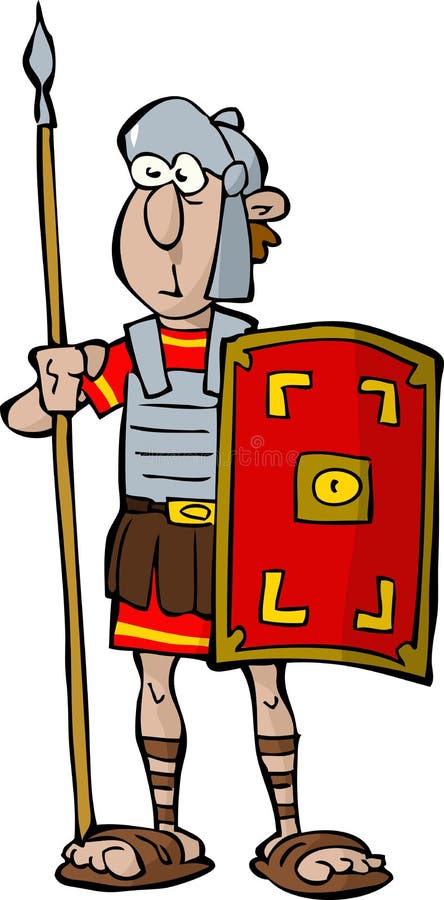 Strong Roman Soldier Illustration Stock Vector - Illustration of ...