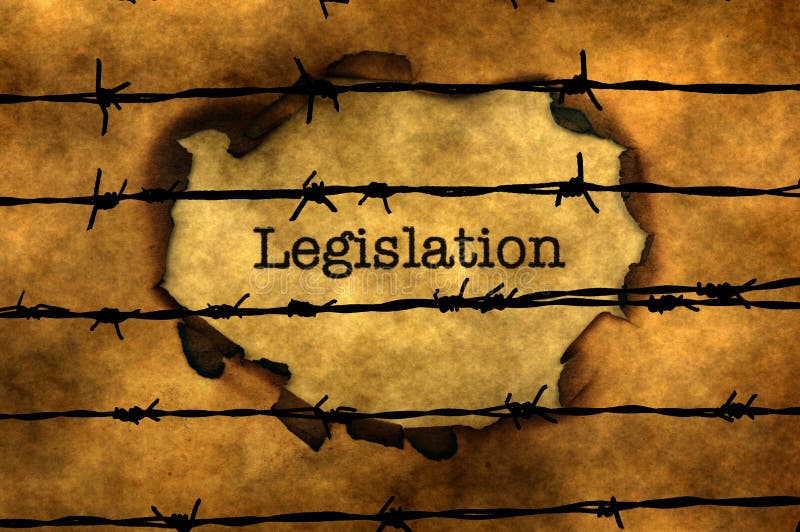 Legislation Concept Against Barbwire Stock Image - Image of word ...