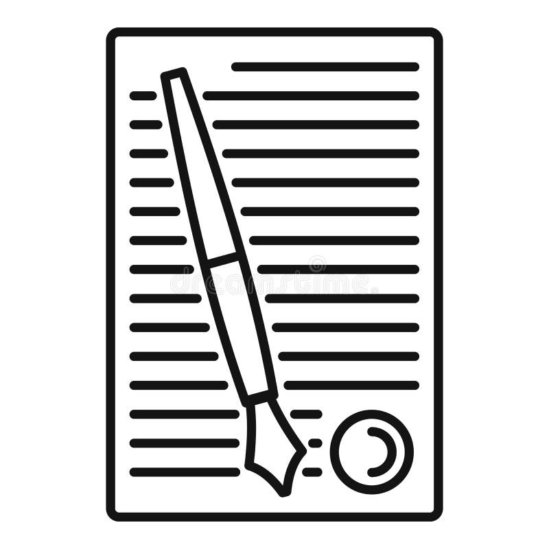 Legislation Paper Icon, Outline Style Stock Vector - Illustration of ...