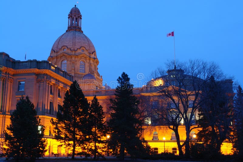 Legislative Building Nightshot Stock Photo - Image of colors, alberta ...