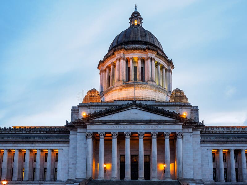 Legislative Building Washington State at Night Stock Photo - Image of ...