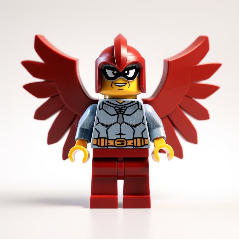 Lego Bird Superhero with Red Wings Rendered in Maya Stock Illustration ...