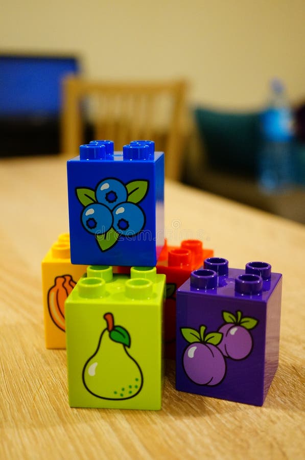Lego blocks editorial photography. Image of table, fruit - 50796537