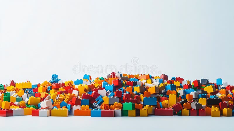 Lego Blocks Scattered Across the Scene. Stock Illustration ...
