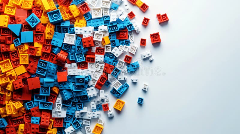 Lego Blocks Scattered Across the Scene. Stock Illustration ...