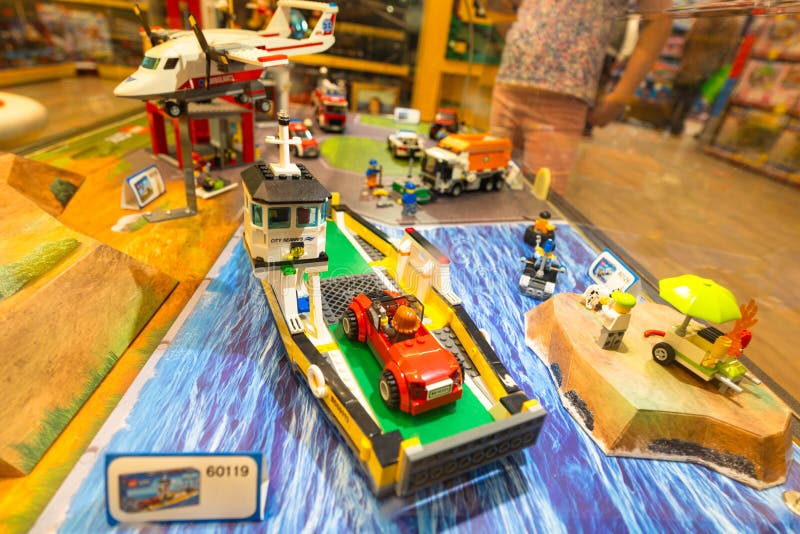 Lego boxes in toy store editorial stock photo. Image of familyfriendly ...