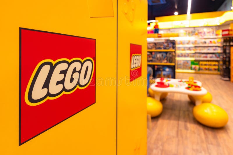 Lego boxes in toy store editorial stock photo. Image of entertainment ...