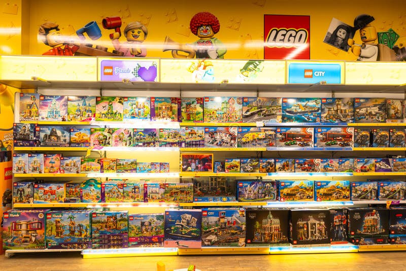 Lego boxes in toy store editorial stock image. Image of familyfriendly ...