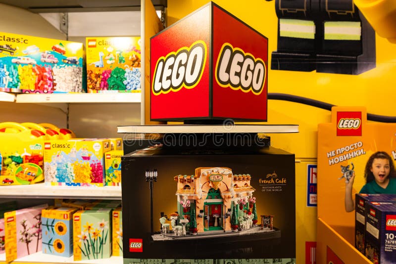 Lego boxes in toy store editorial image. Image of figurines - 375654575
