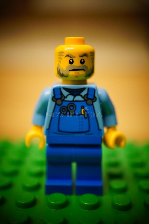 Lego Brand Construction Worker Toy Figurine with a Beard Editorial ...
