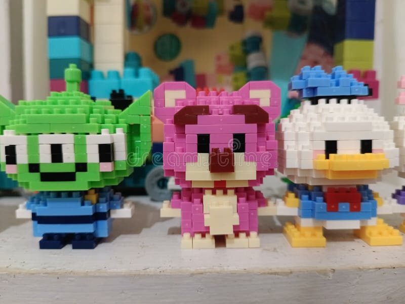 Lego Bricks Arrangement Forms Cute and Adorable Characters Stock Photo ...