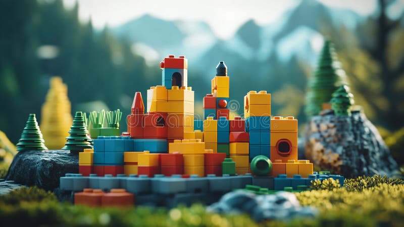 Lego Building Blocks of Imagination. Stock Illustration - Illustration ...