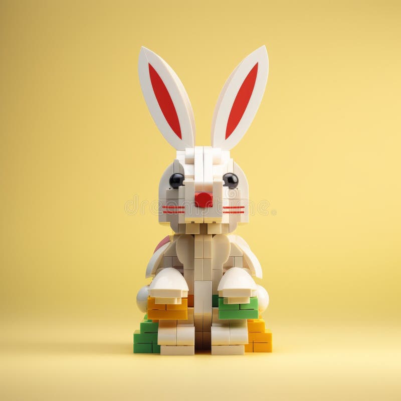 Photorealistic Lego Bunny: a Cute and Colorful 3d Contest Winner Stock ...