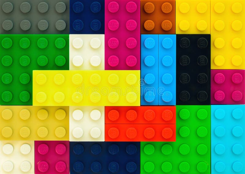 Lego Constructor Colorful Blocks, Closeup Abstraction Editorial Stock ...