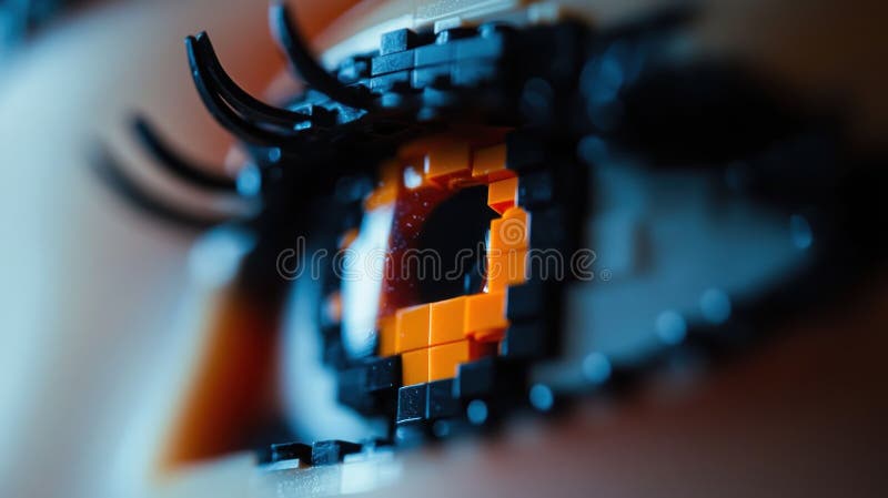 Lego Eye Close-up, Creative Construction Detail Stock Illustration ...