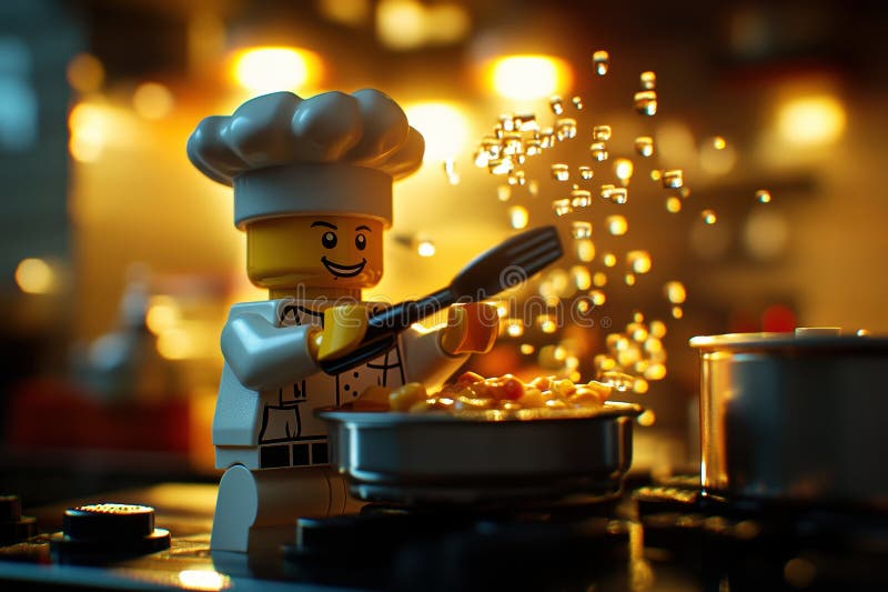 A Lego Kitchen Which Chef Making Food. Ai Generative Stock Photo ...