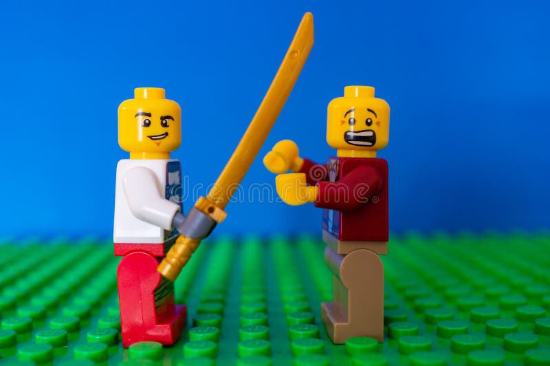 Lego man with long sword editorial stock photo. Image of editorial ...