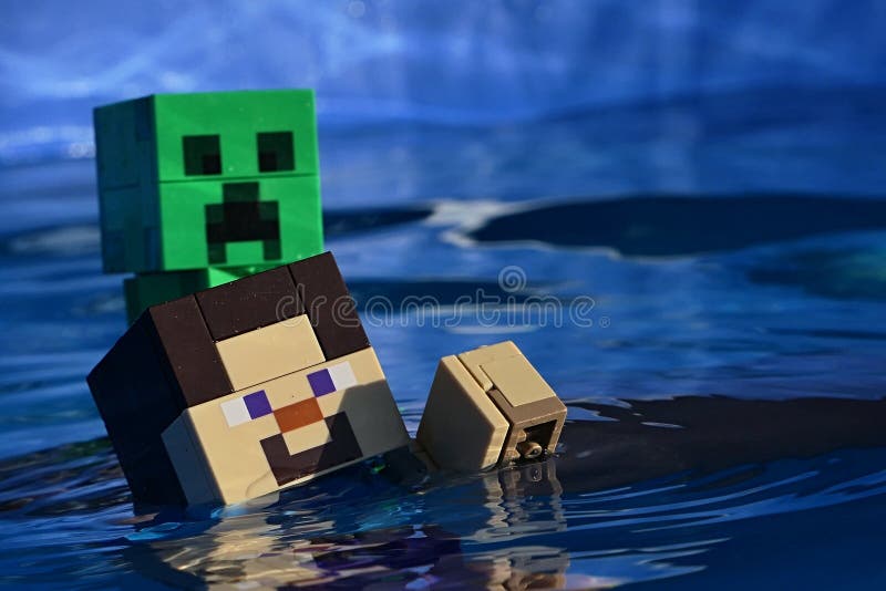 LEGO Minecraft Figure of Steve Climbing on Side Limb of Asian Bamboo ...