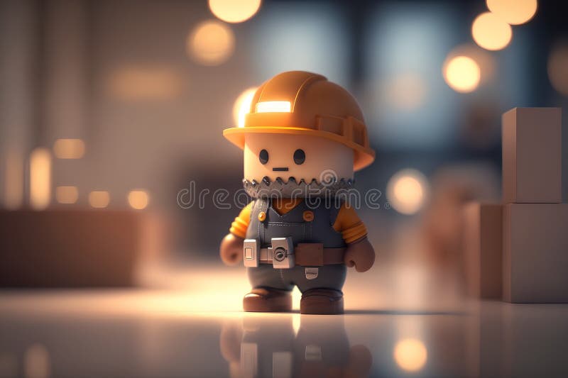Lego Minifigure Dressed As a Construction Worker. Studio Shot Stock ...