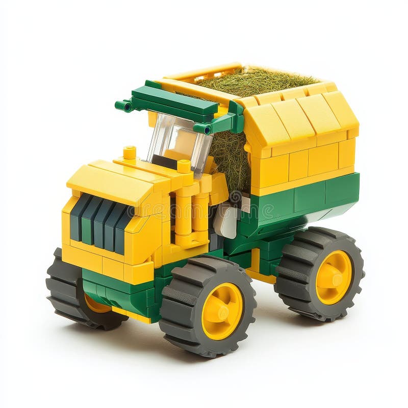 A LEGO Model of a Tractor with a Hay Container, Showcasing Creativity ...