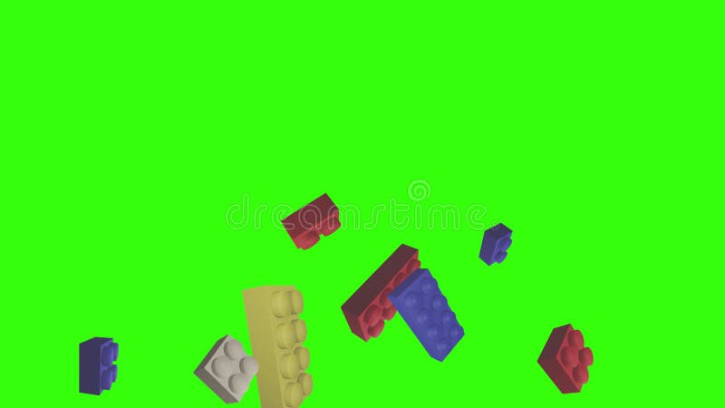 Lego Pieces Animation on Green Screen Chroma Key, Graphic Source ...