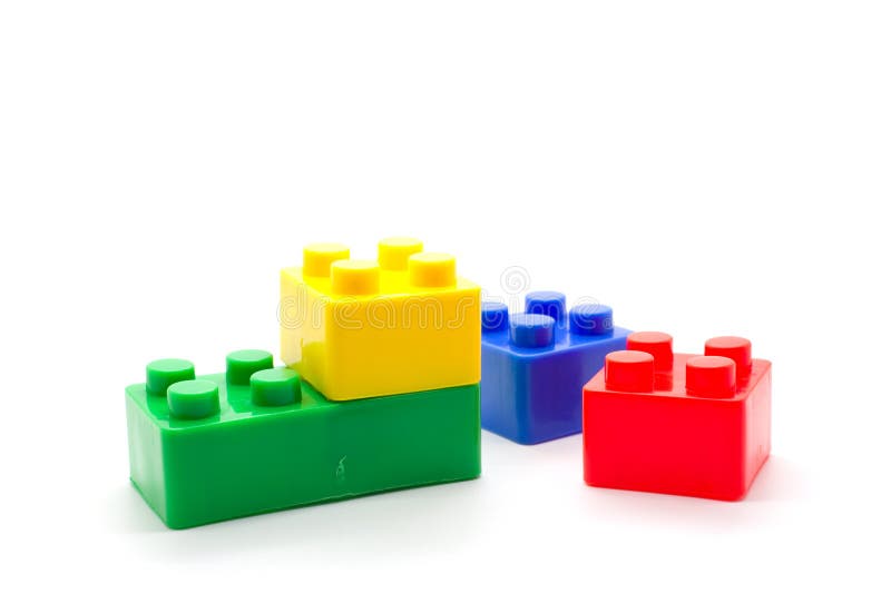 Lego Plastic Building Blocks on White Background Stock Image - Image of ...