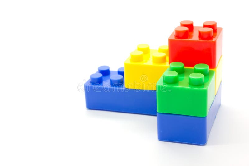 Lego Plastic Building Blocks on White Background Stock Image - Image of ...