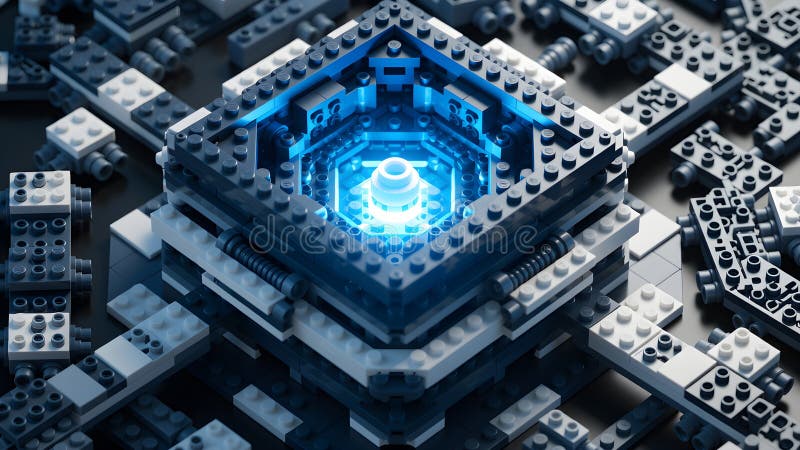 Futuristic Lego Quantum Core Structure Stock Illustrations – 1 ...