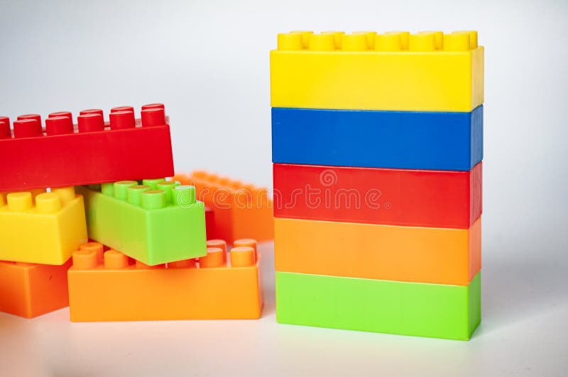 Lego Set on White Background Cover Stock Photo - Image of plastic ...