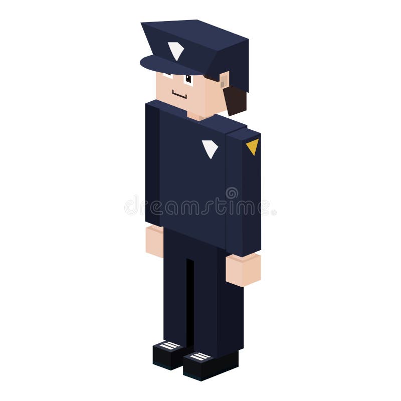 Lego Silhouette Policeman with Uniform Blue Stock Illustration ...