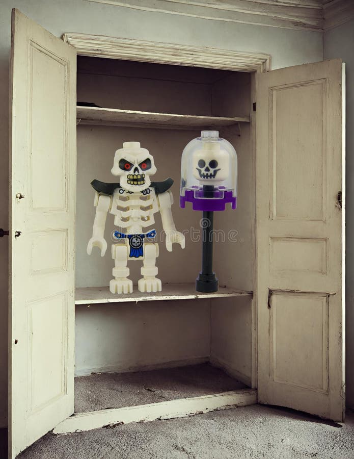 Lego Skeleton in the Closet Editorial Image - Image of horror, skull ...