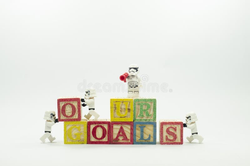 Lego Storm Trooper Assembling Word Our Goals Using Alphabets Blocks ...