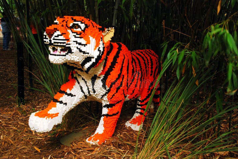 A Lego Tiger Comes through the Grasses Editorial Photography - Image of ...