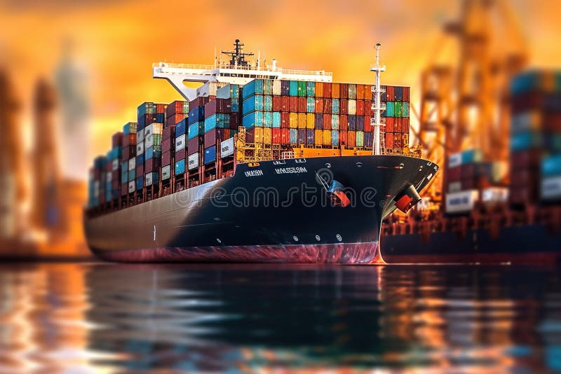 Lego Toy Constructor Container Ship, Selective Focus. Generative AI ...