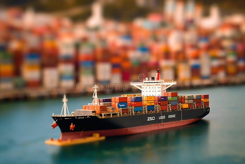 Lego Toy Constructor Container Ship, Selective Focus. Generative AI ...