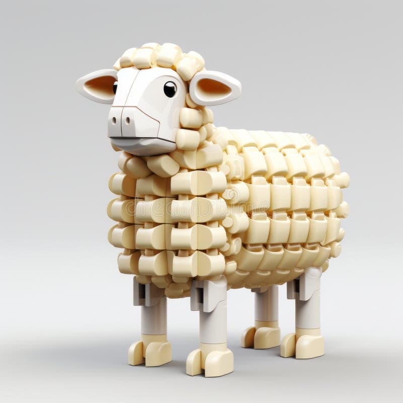 Lego Toy Sheep: Realistic 3d Plastic Texture with Detailed Rendering ...