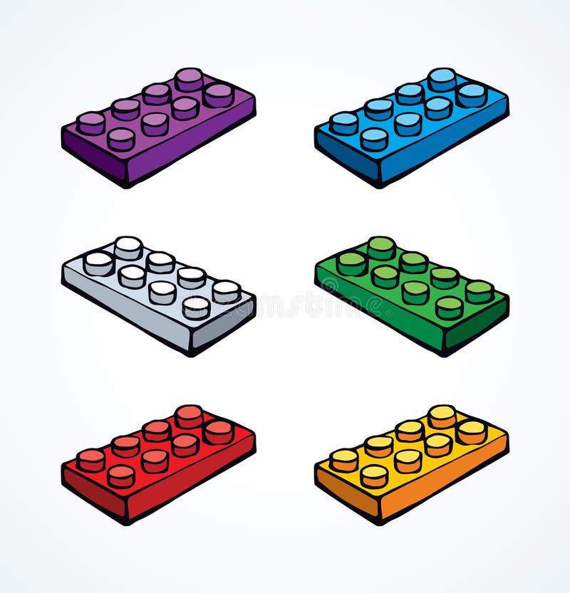 Lego. Vector drawing stock vector. Illustration of drawing - 254096248