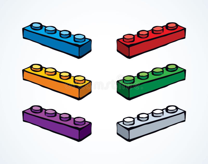 Lego. Vector drawing stock illustration. Illustration of cartoon ...