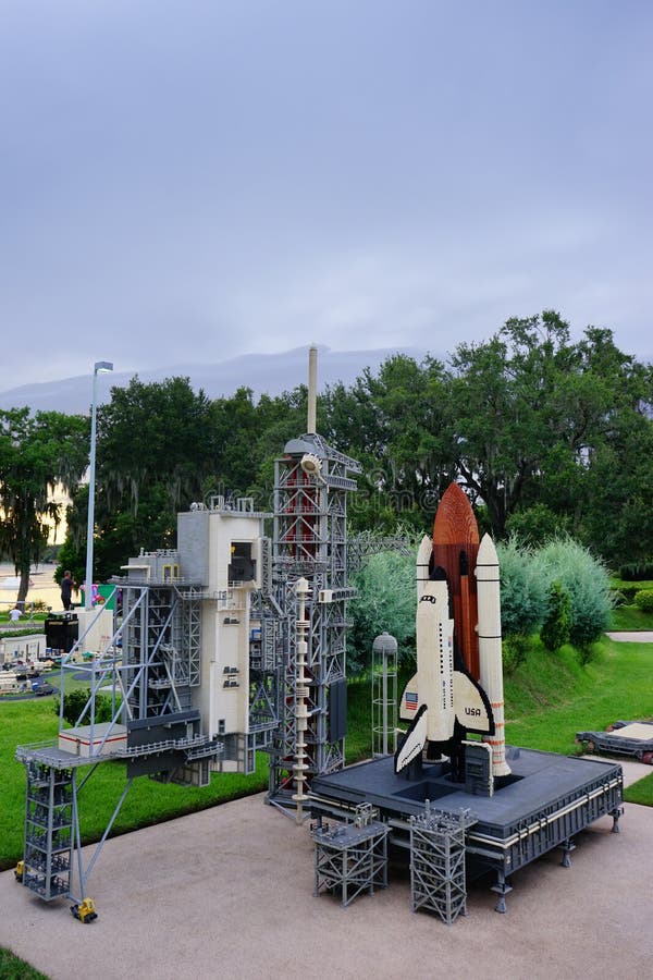 NASA Rocket Base Made with Lego Blocks at Legoland Editorial Stock ...
