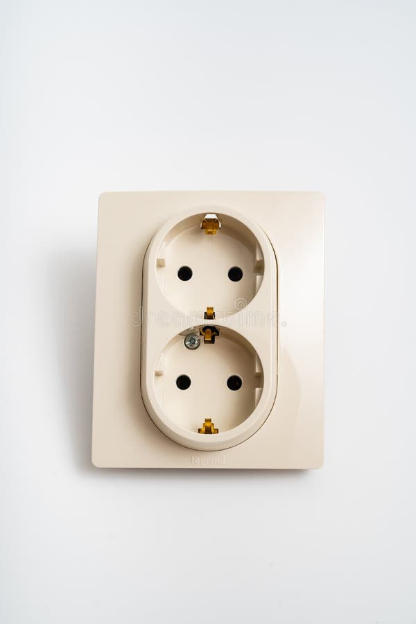 Legrand. Double Socket Insulated on a White Background. Editorial Image ...