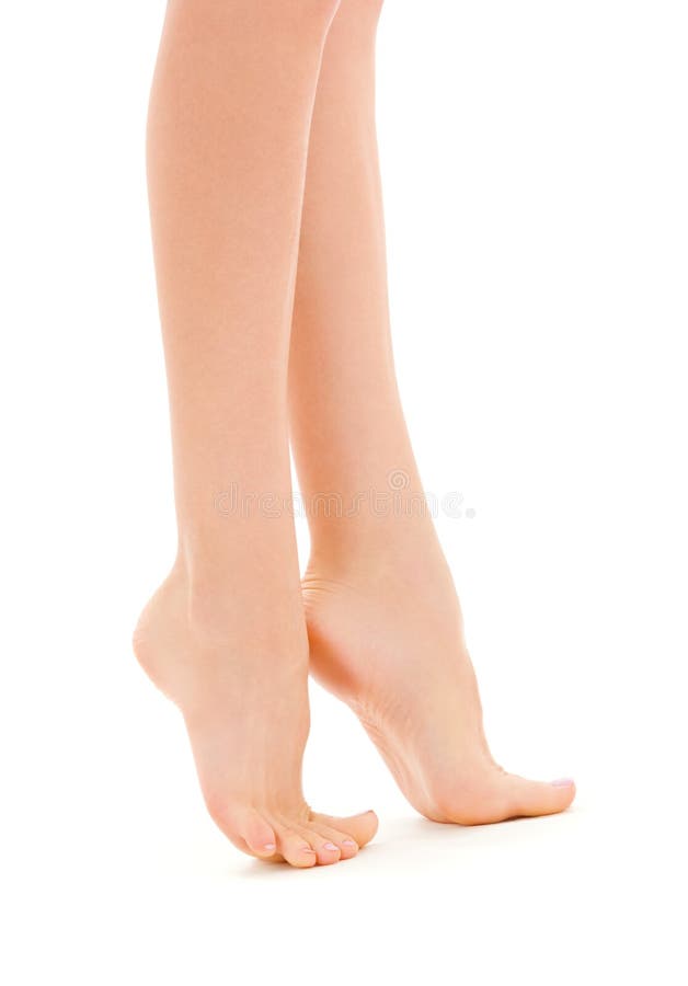 Slender Beautiful Female Legs Rear View Stock Photo - Image of ...