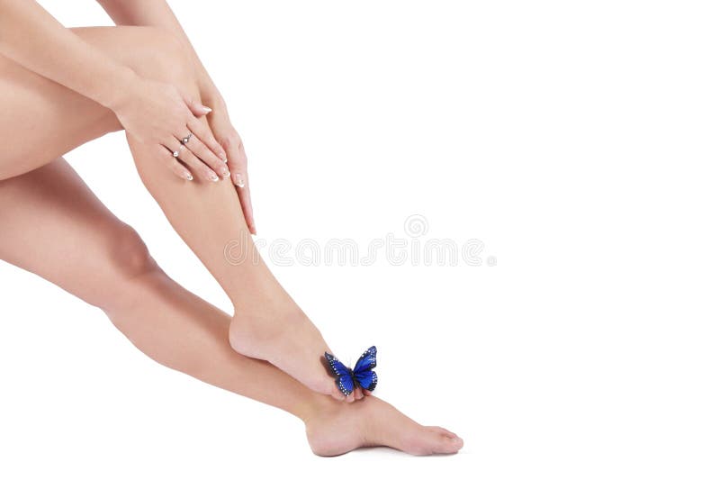 Legs and butterfly stock photo. Image of beauty, butterfly - 32762960