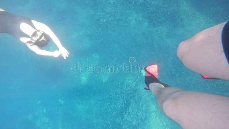 Legs in Diving Flippers Underwater Stock Footage - Video of summertime ...