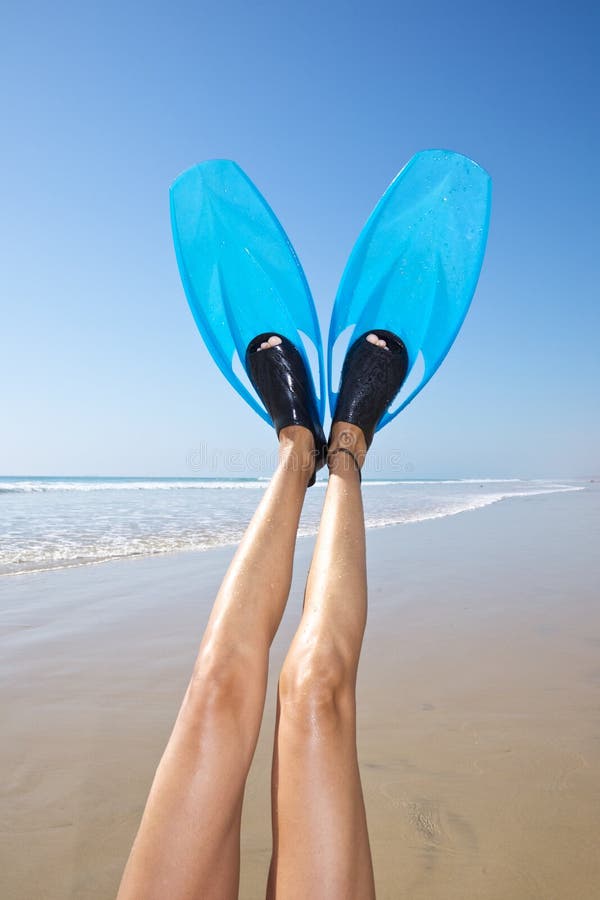 Legs with Flippers Like a Mermaid Stock Photo - Image of enjoy ...