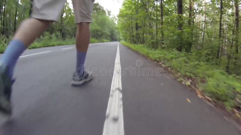 Legs of Going Man in Park, Back View, Selfie Stock Video - Video of ...