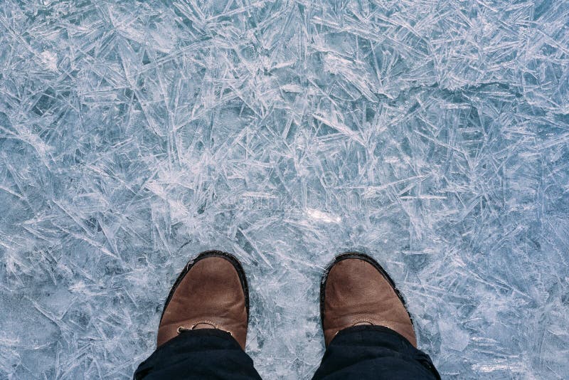 The legs on the ice. stock photo. Image of piece, crack - 70178776