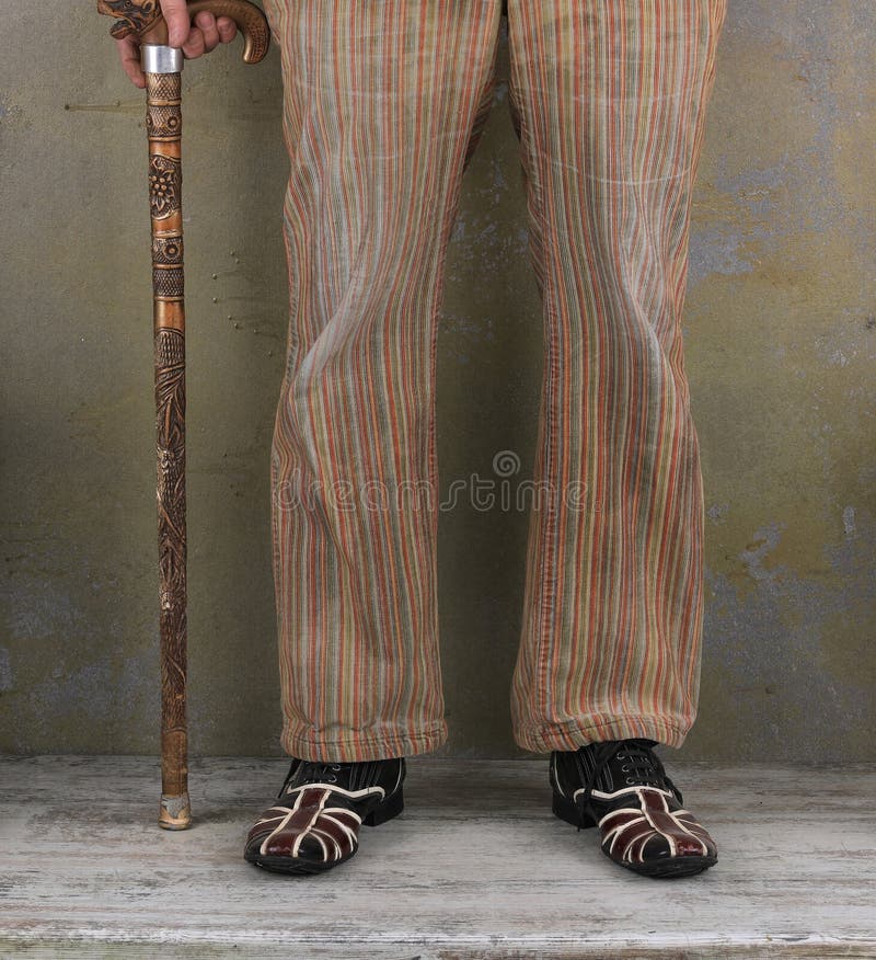 Legs of Man in Old Pants and Old Shoes Stock Photo - Image of foot ...